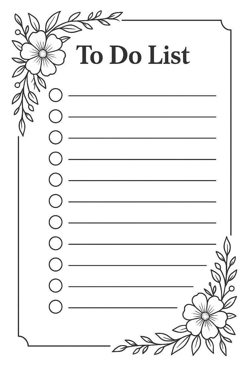 To Do List Printable Template, Simple, Digital Download - Etsy