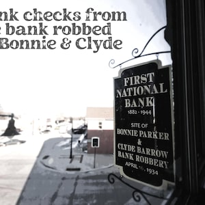Antique Stamped Bank Checks From the Bank Robbed by Bonnie & Clyde ...