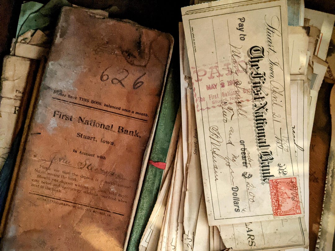 Antique Bank Deposit Book From the Bank Robbed by Bonnie & Clyde, First ...