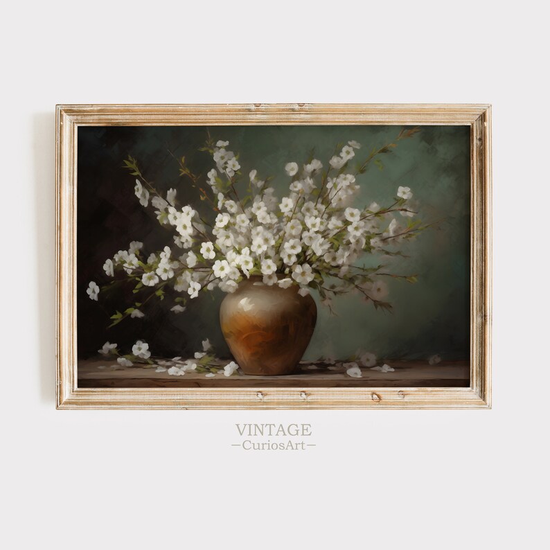 Printable Spring Still Life Vase Flowers Wall Art, Spring Decor ...