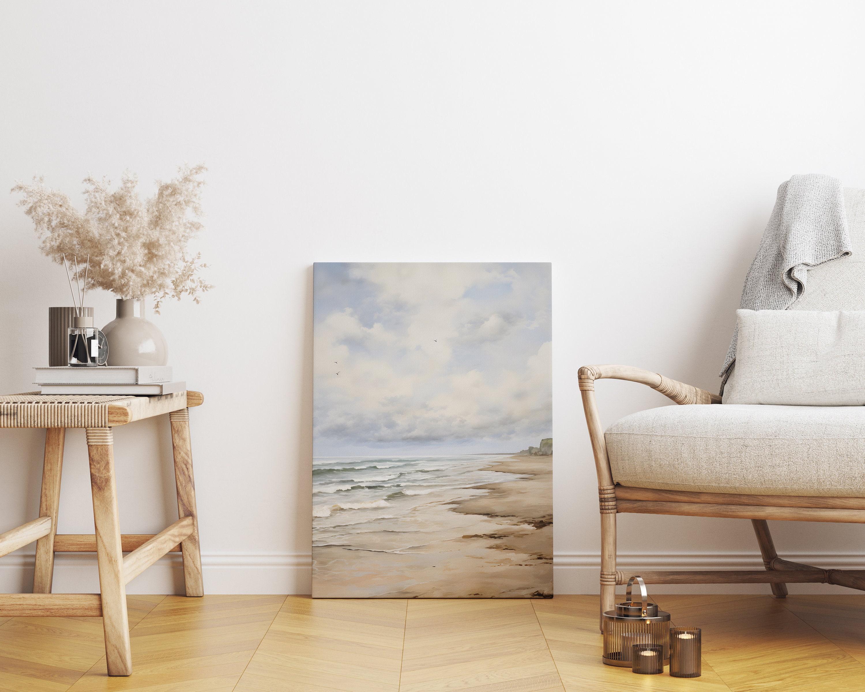 Seashore Oil Painting, Printable Vintage Landscape Wall Art ...