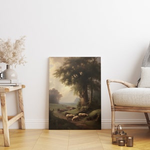 Sheep in Forest Printable, Spring Print Painting, Landscape Art Print ...