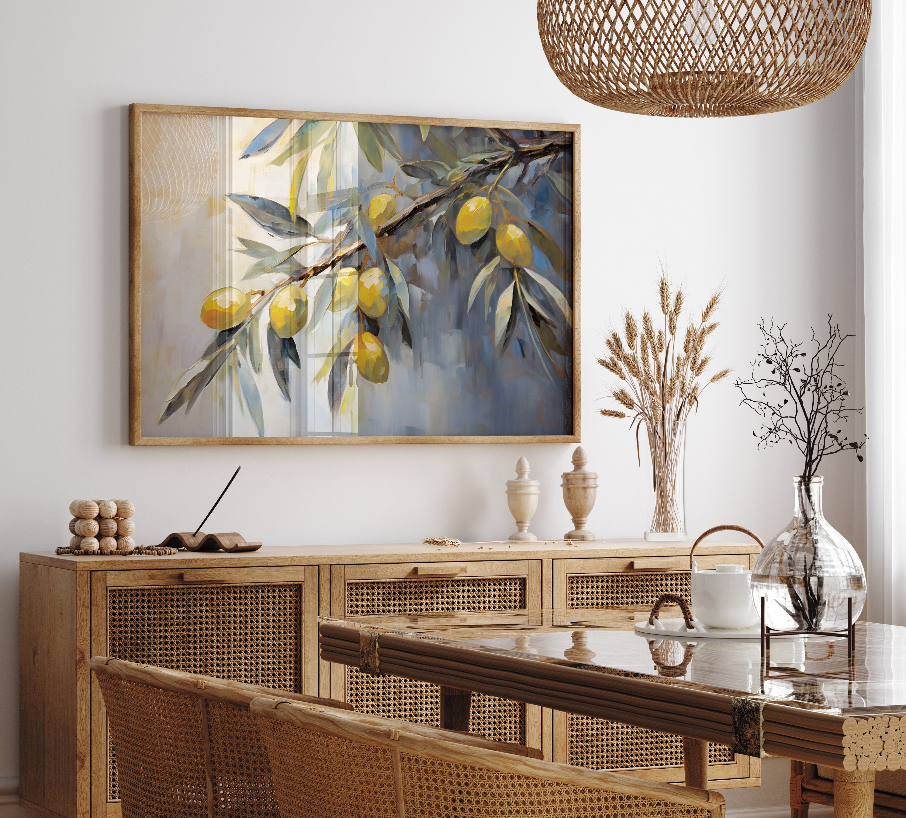 Olive Branch Painting, Printable Art, Muted Toned Art, Digital Download ...