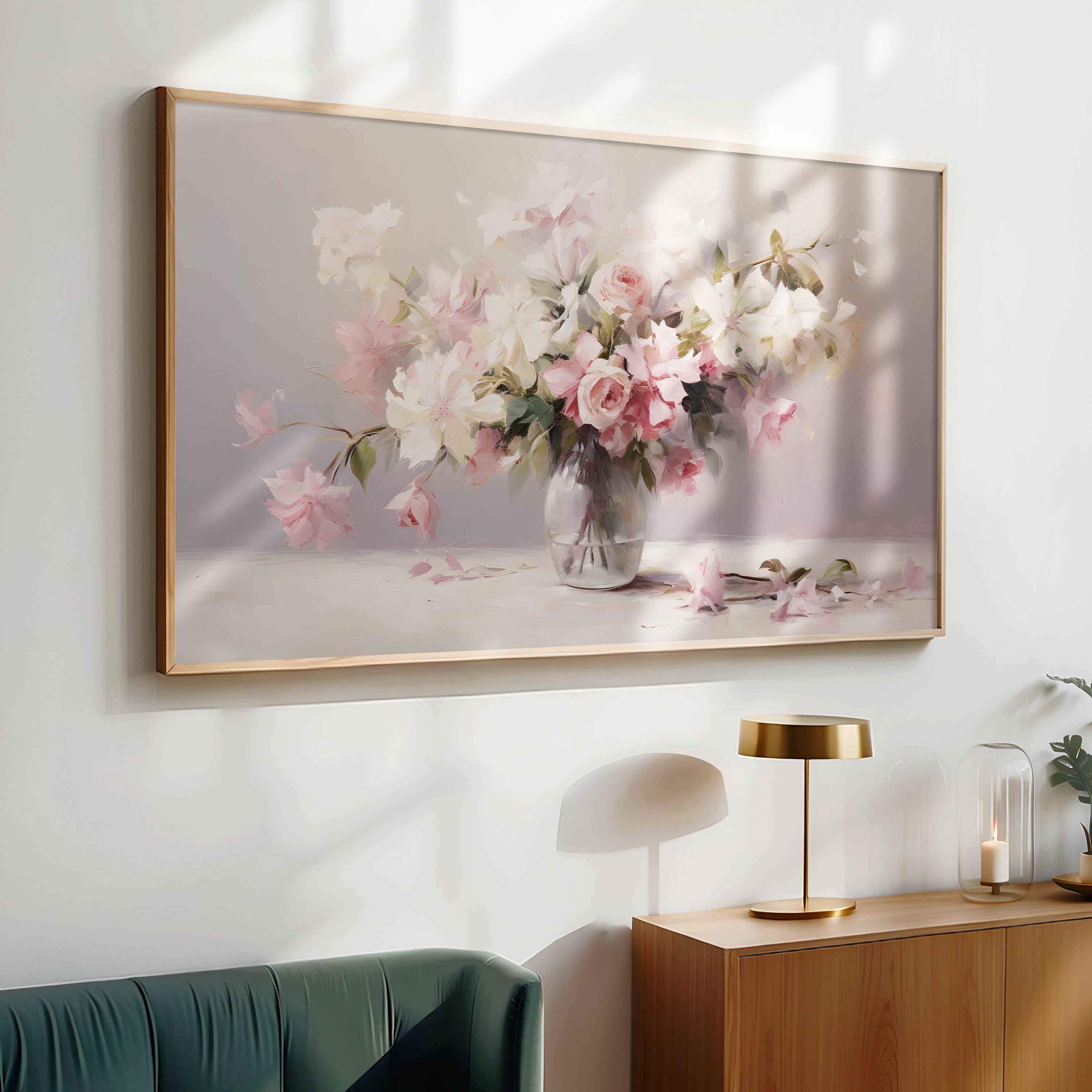 Summer Vase Roses TV ART, Flower TV Art Summer Decor, Digital Download ...
