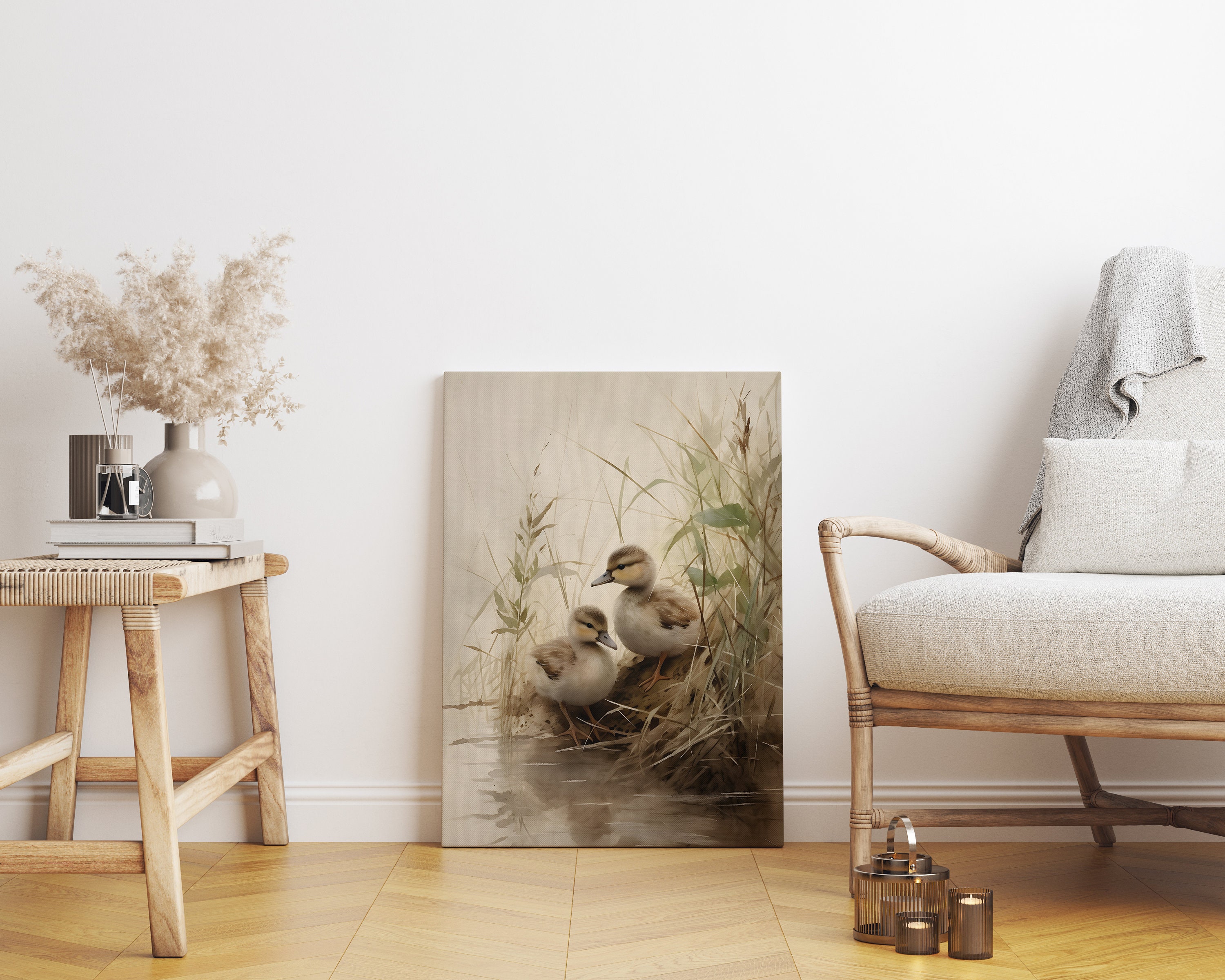 Two Ducks in Water Printable, Spring Print Bird Painting, Farmhouse ...