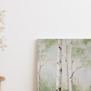 Birch Grove Trees, Printable Landscape, Vintage Painting, Warm Spring ...