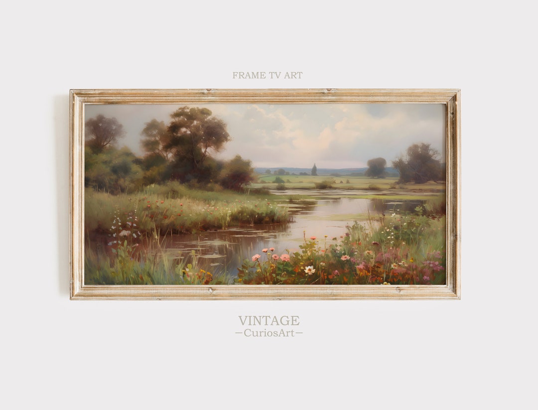 Spring Wildflower TV ART, Field Landscape Painting, Spring Print ...