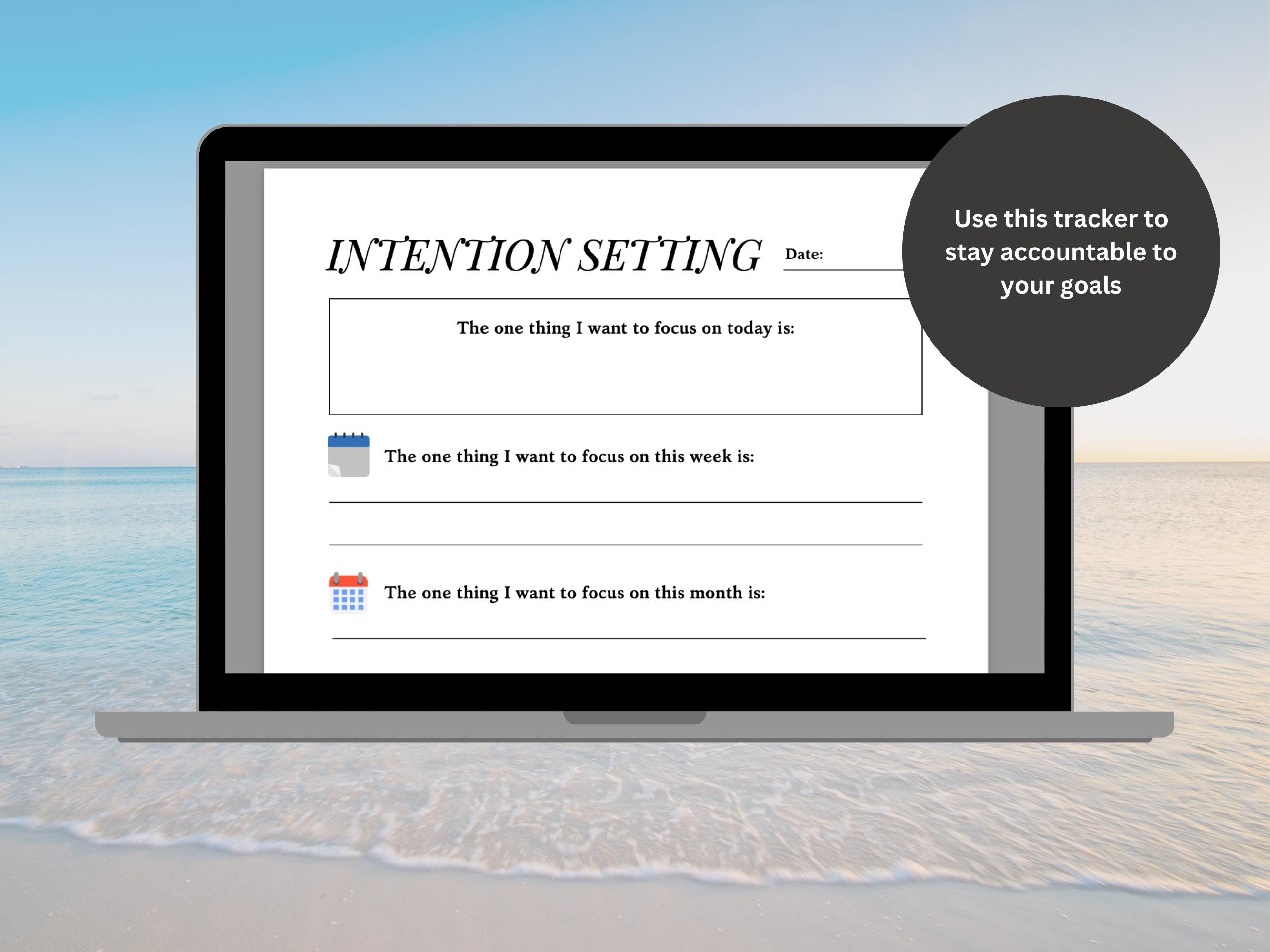 Intention Daily Worksheet | Setting Intentions Printable | Self ...