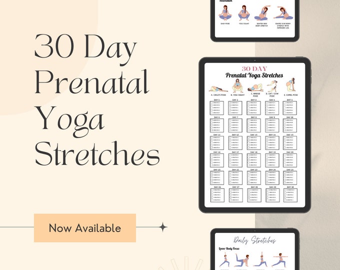 Prenatal Yoga Poster for 1st Trimester DIGITAL DOWNLOAD Pregnancy Yoga ...