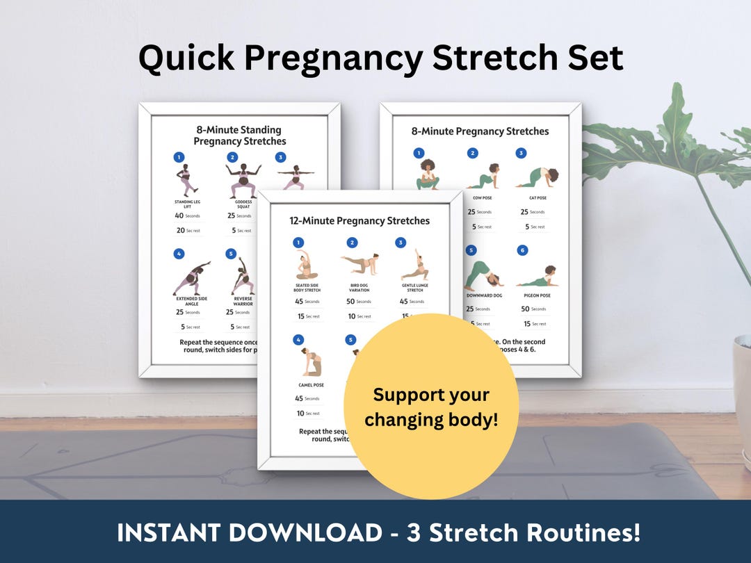 8-minute Gentle Pregnancy Yoga Stretches | Quick Prenatal Stretch ...