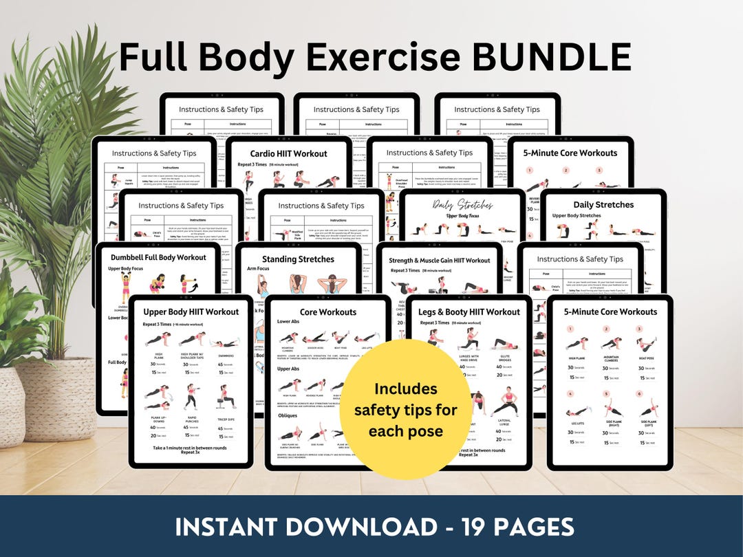 Full Body Exercise Workout Bundle, Full Body Core Workout, Fitness ...