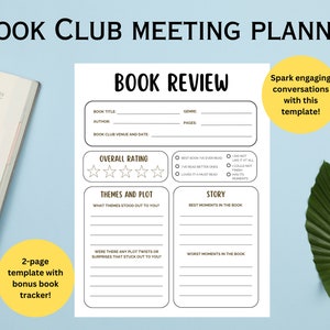 Book Club Meeting Planner Questions for Book Club, Book Club Meeting ...