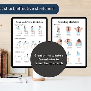 Exercise Plan Chair Office Workers Printable, Desk Stretch, Desk Yoga ...