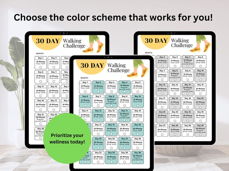 30 Day Walking Challenge | Walking Workout Printable | Daily Walking ...