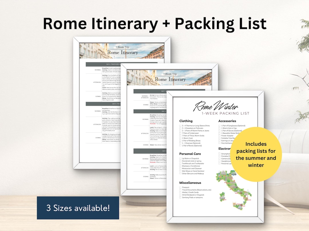 Rome Itinerary | Rome Packing List + Itinerary | 1 Week Preparation ...