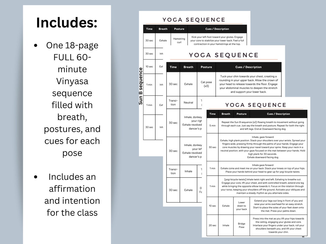 Full Body Flow: Vinyasa Yoga Sequence, Glute Workout, Yoga Sequence ...