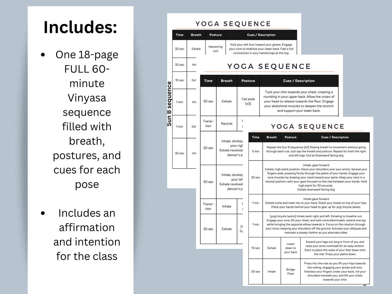 Full Body Flow: Vinyasa Yoga Sequence, Glute Workout, Yoga Sequence ...