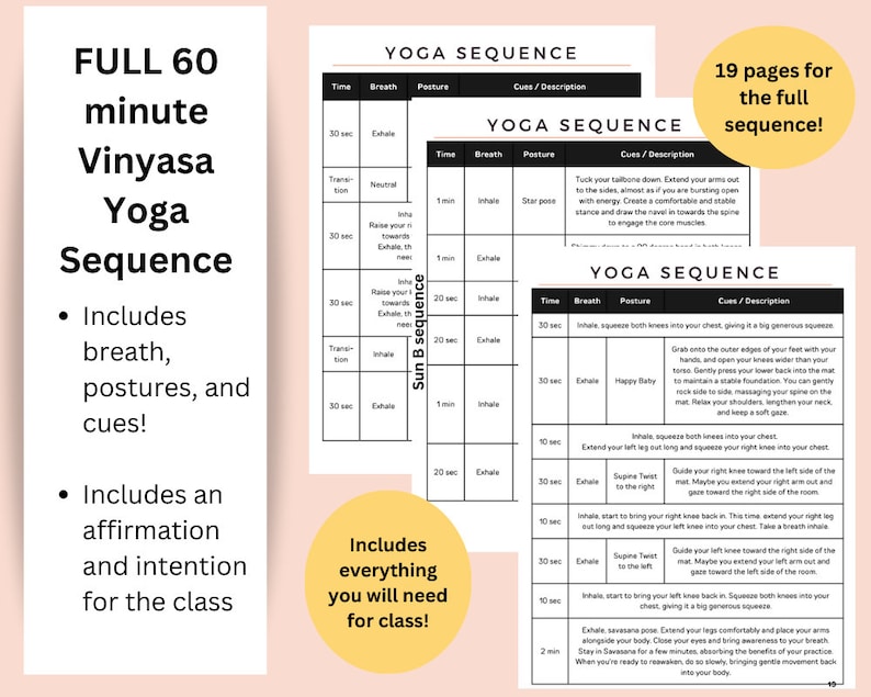 Full Body Flow: Vinyasa Yoga Sequence, Yoga Sequence Planner, Yoga ...