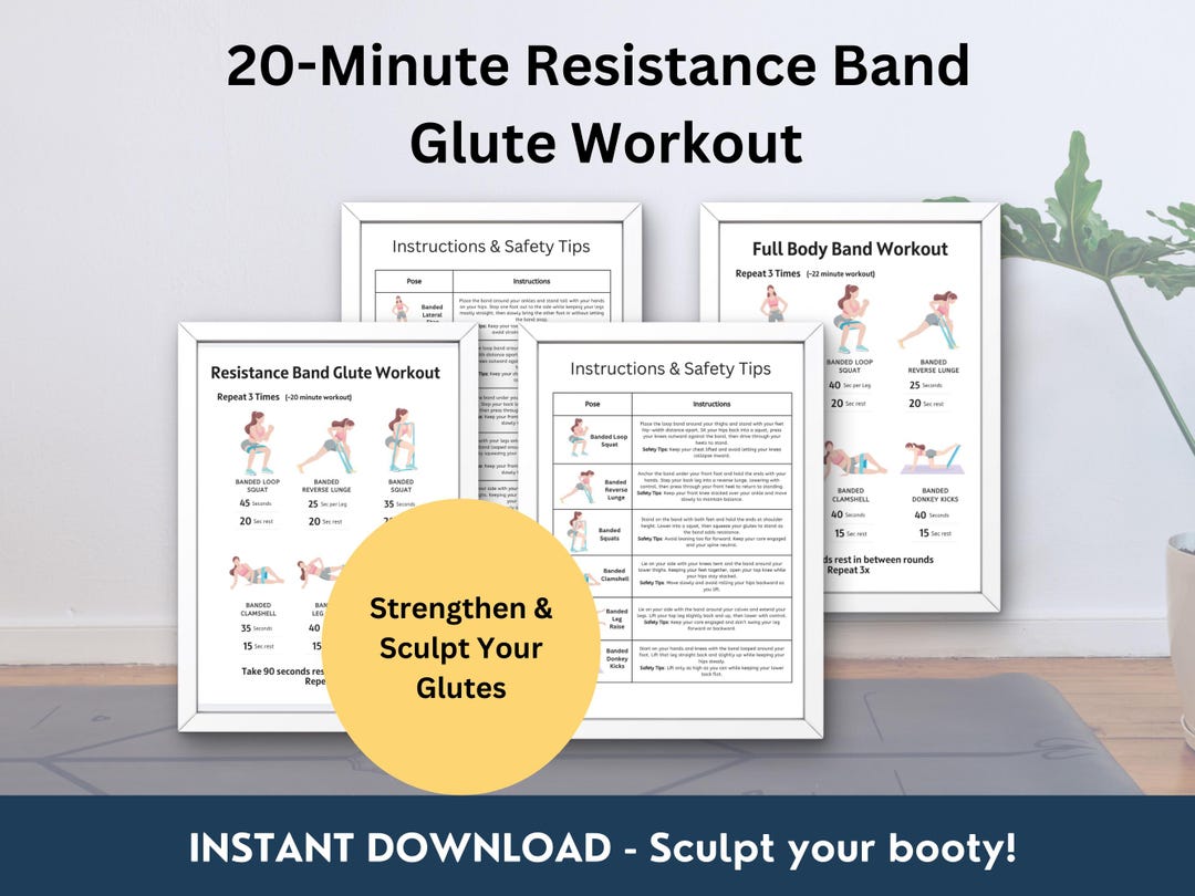 Resistance Band Glute Workout | Resistance Band Full Body Workout | 20 ...