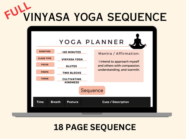 Full Body Flow: Vinyasa Yoga Sequence, Glute Workout, Yoga Sequence ...