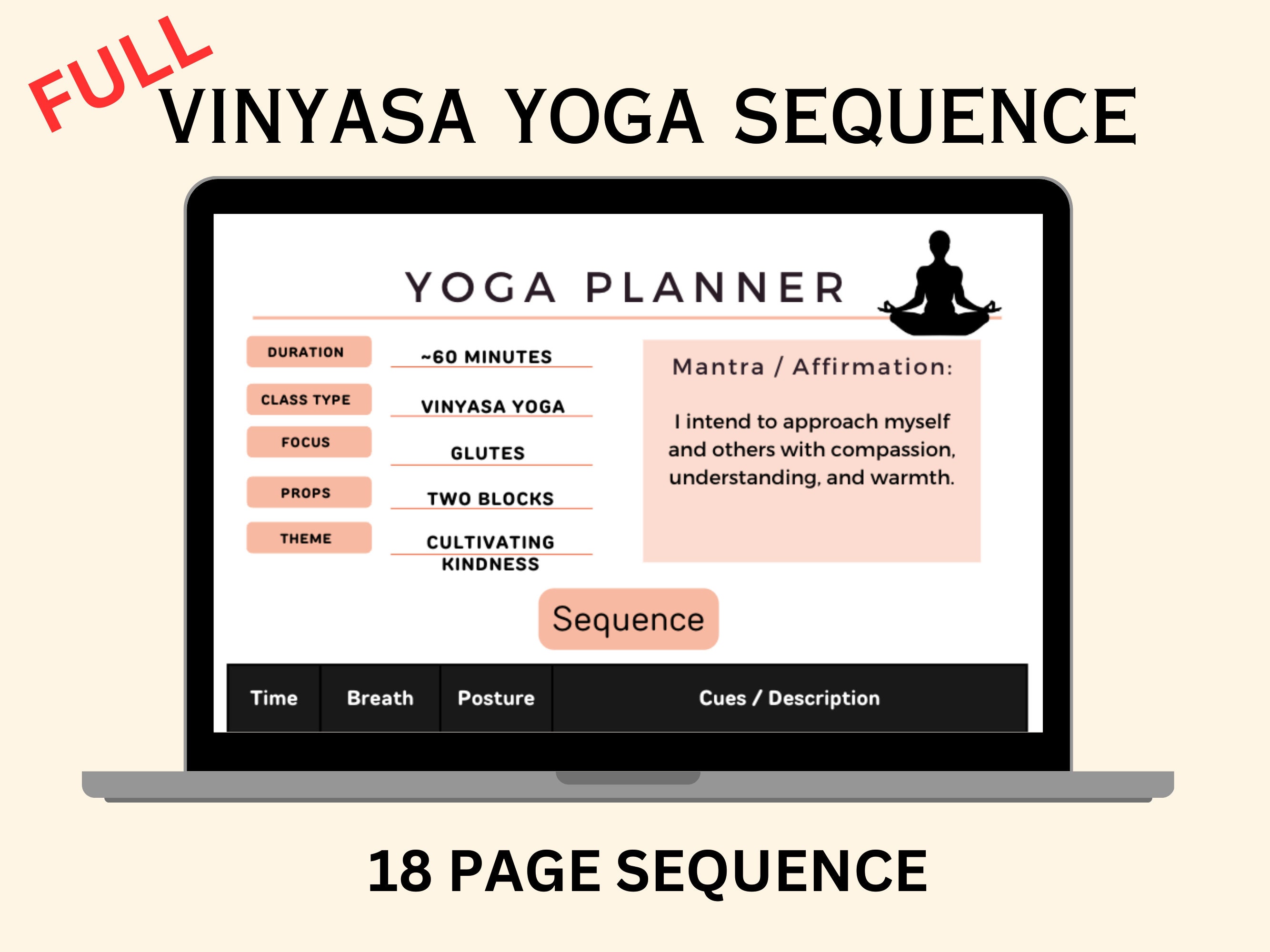Full Body Flow: Vinyasa Yoga Sequence, Glute Workout, Yoga Sequence ...