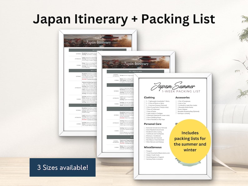 Japan Itinerary | Japan Packing List + Itinerary | 1 Week Preparation ...