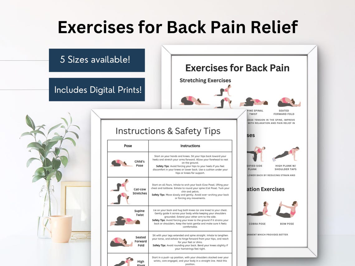 Back Pain Relief Exercises | Upper Back Pain Relief Challenge Printable ...