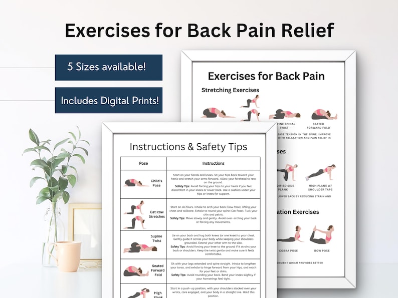 Back Pain Relief Exercises | Upper Back Pain Relief Challenge Printable ...