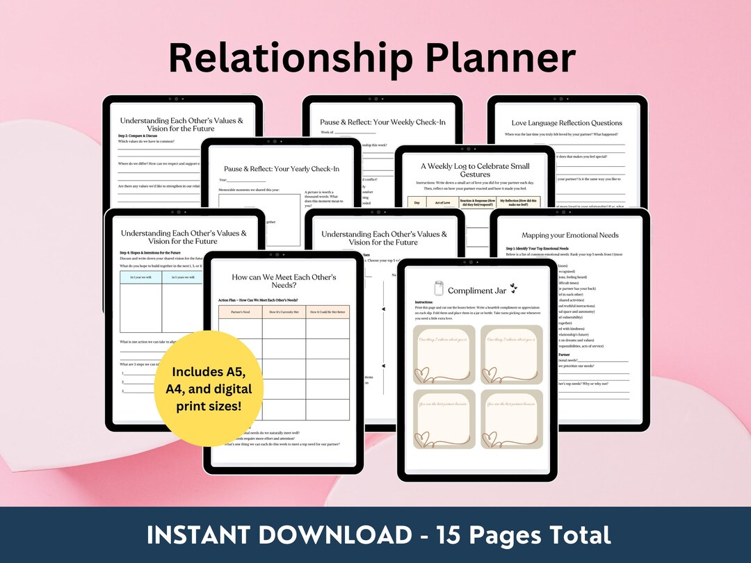 Couple Planner, Print Couple Planner Couples Journal, Relationship ...
