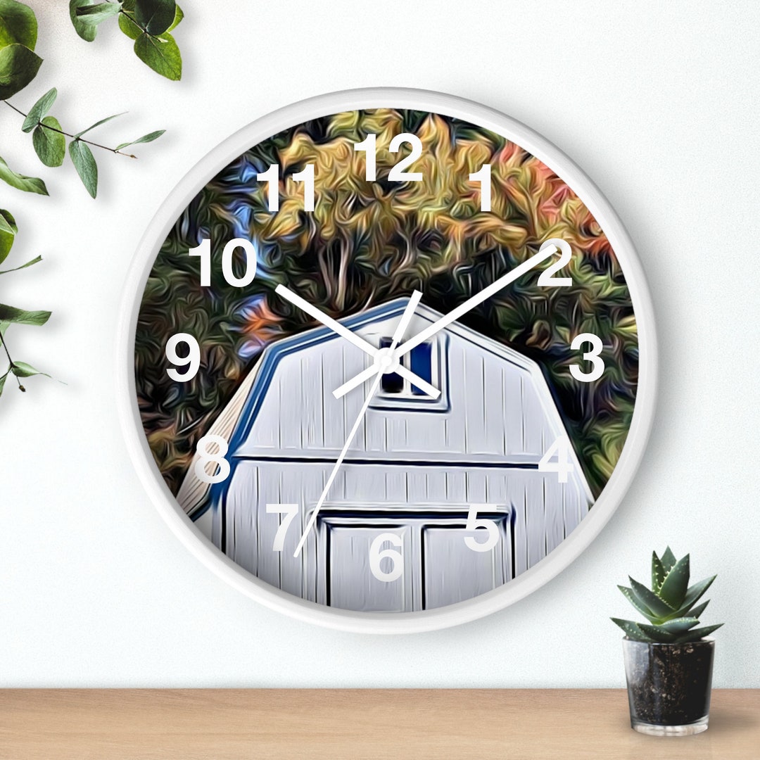Wall Clock With Farm Barn Image - Etsy