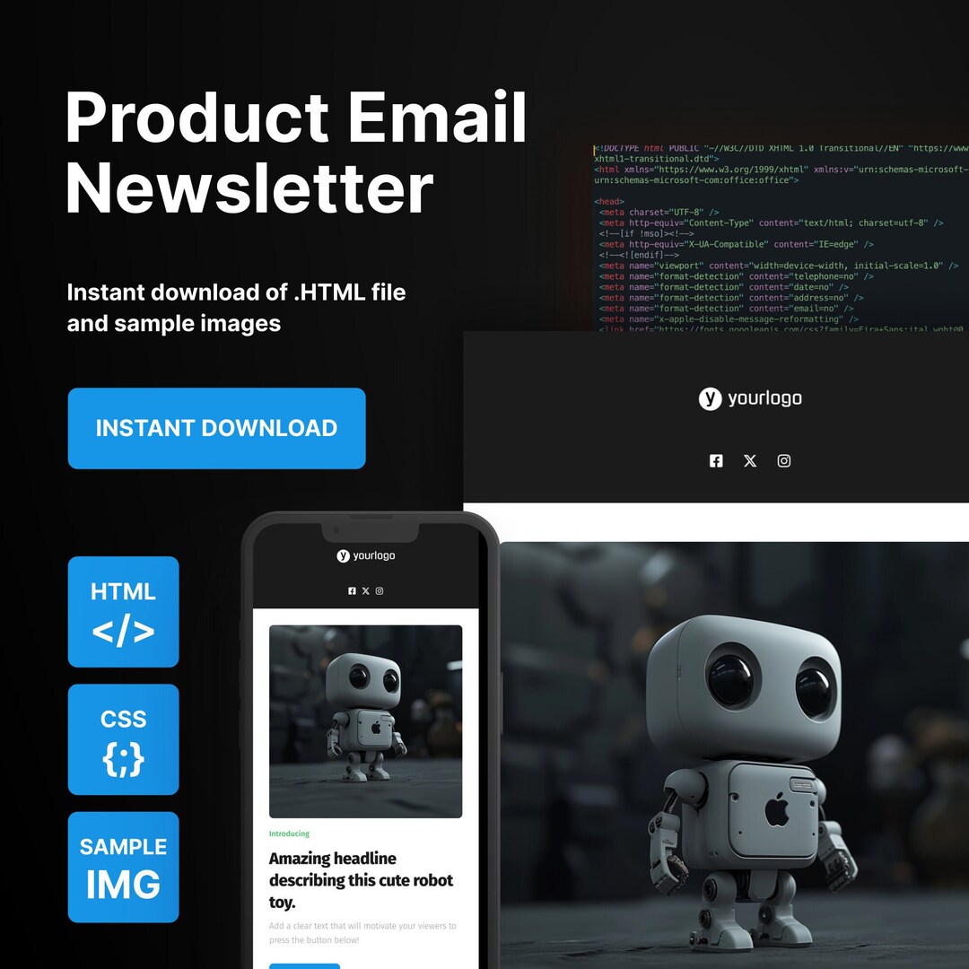 Modern HTML Email Newsletter Template Suited for High-tech Toys | Clean ...