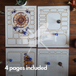 Dnd 5E - Pirate - Character Sheet - Fillable Pdf - LTR Size - Etsy Canada