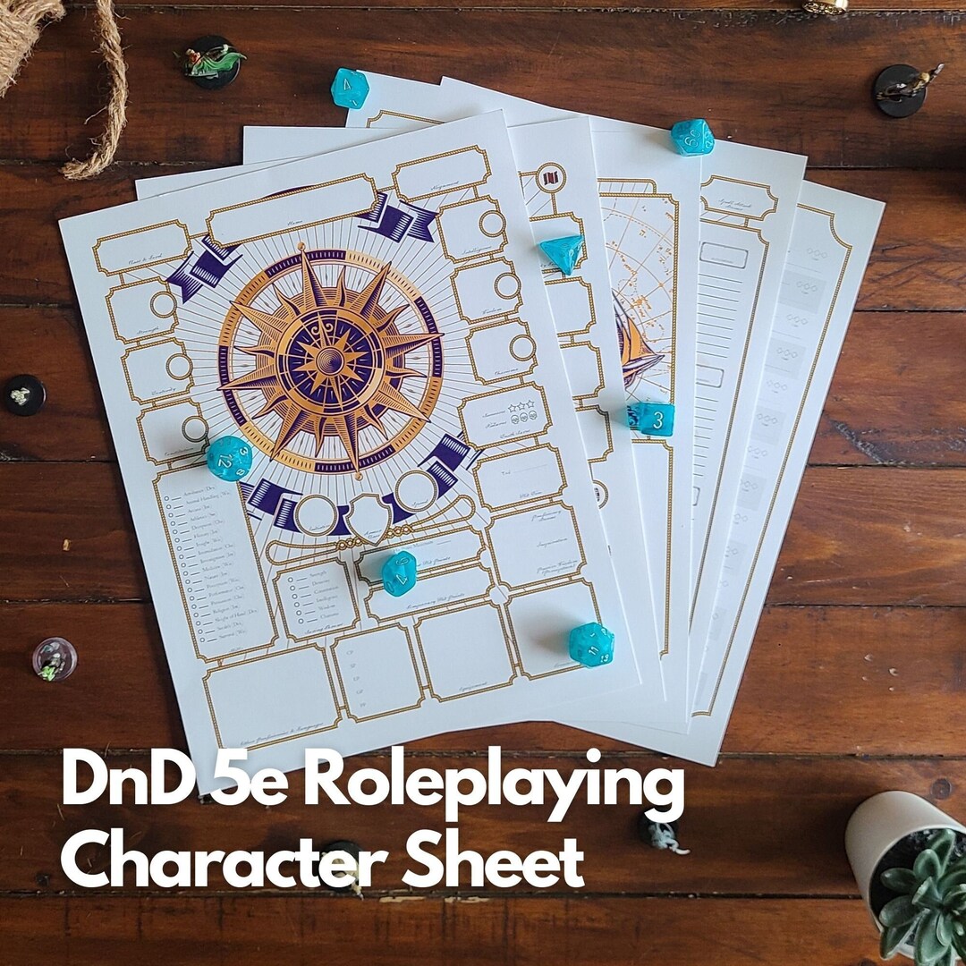Dnd 5E - Pirate - Character Sheet - Fillable Pdf - LTR Size - Etsy