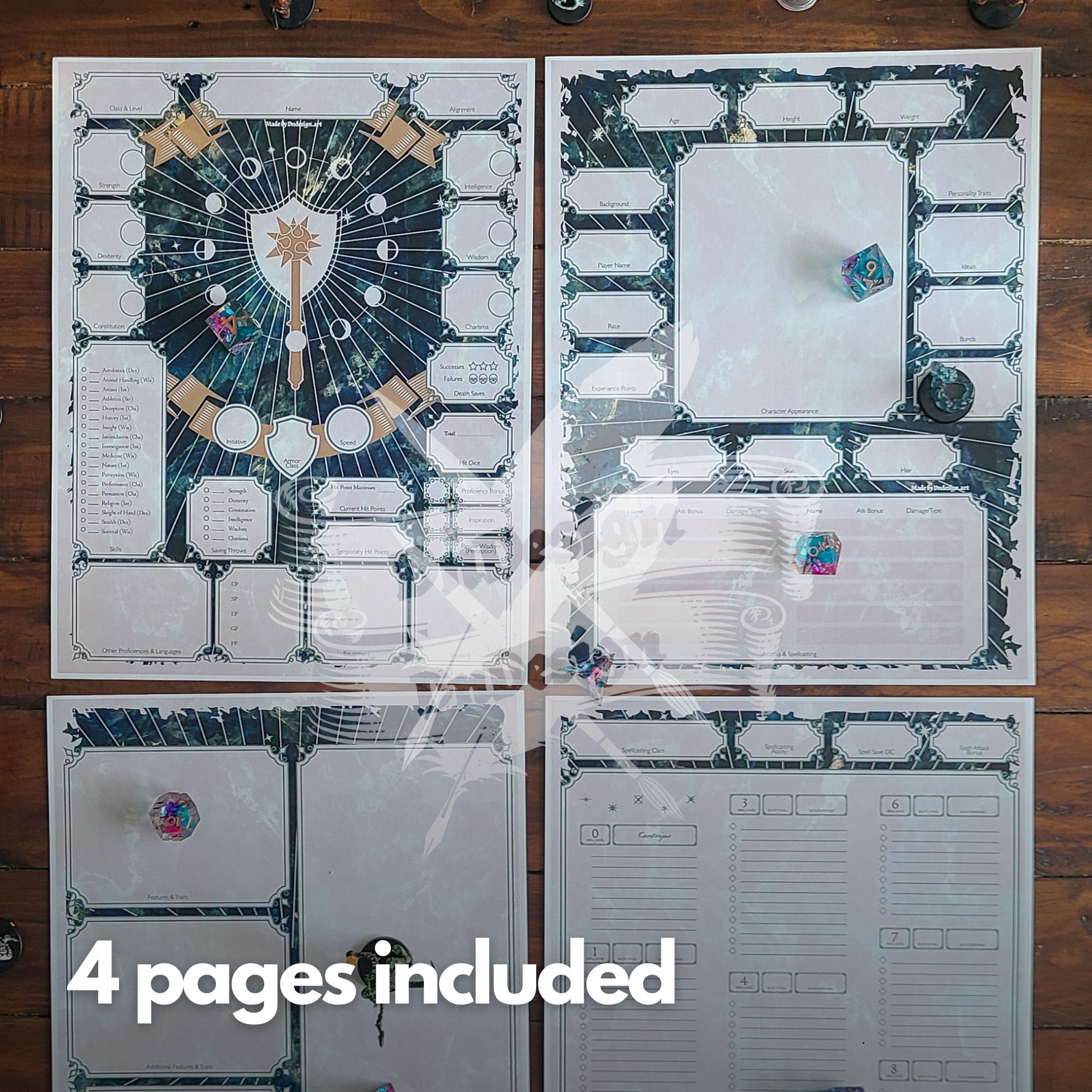 Dnd 5E - Dark Cleric Character Sheet - Fillable Pdf - LTR Size - Etsy