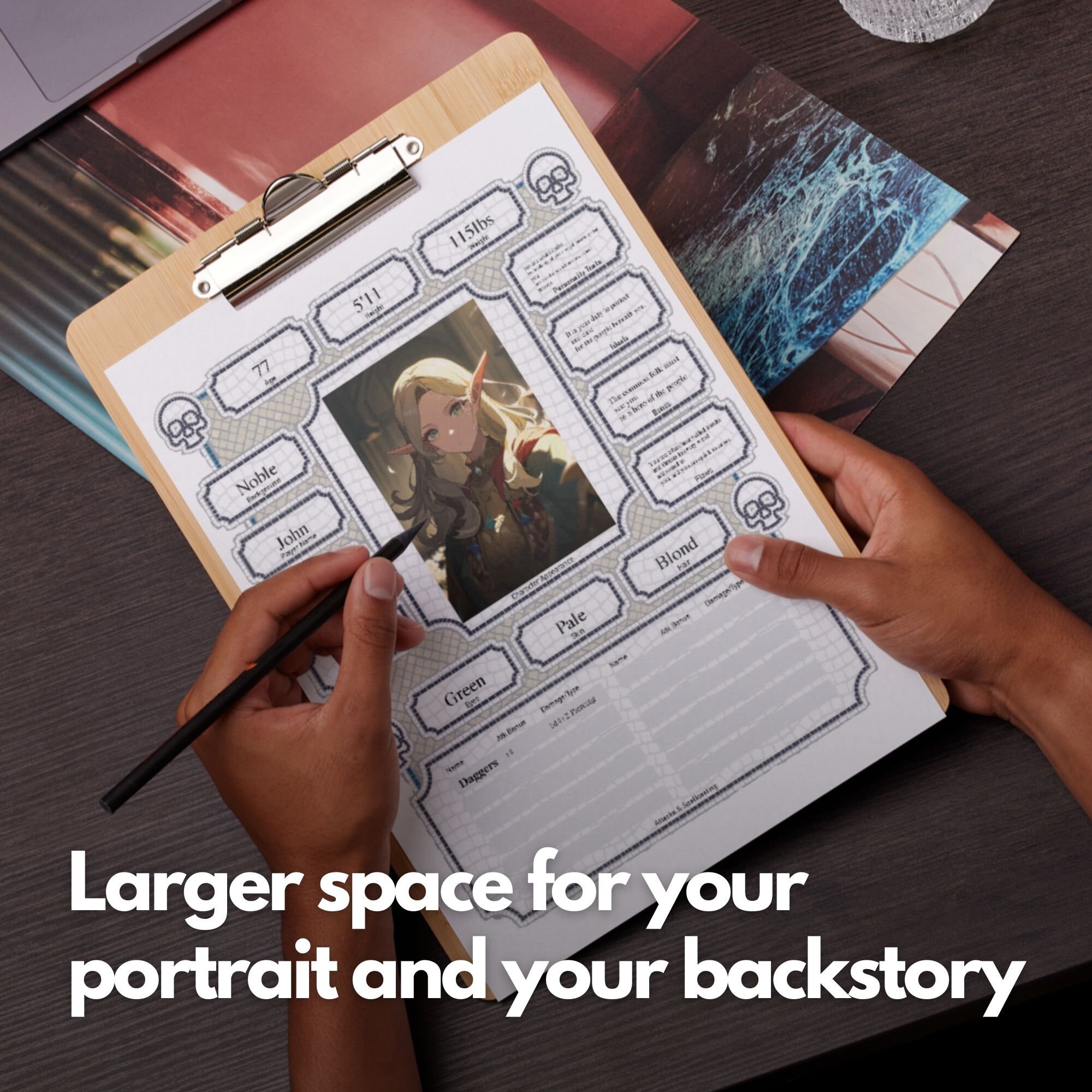 Dnd 5E Mosaic Character Sheet Fillable Pdf LTR Size - Etsy