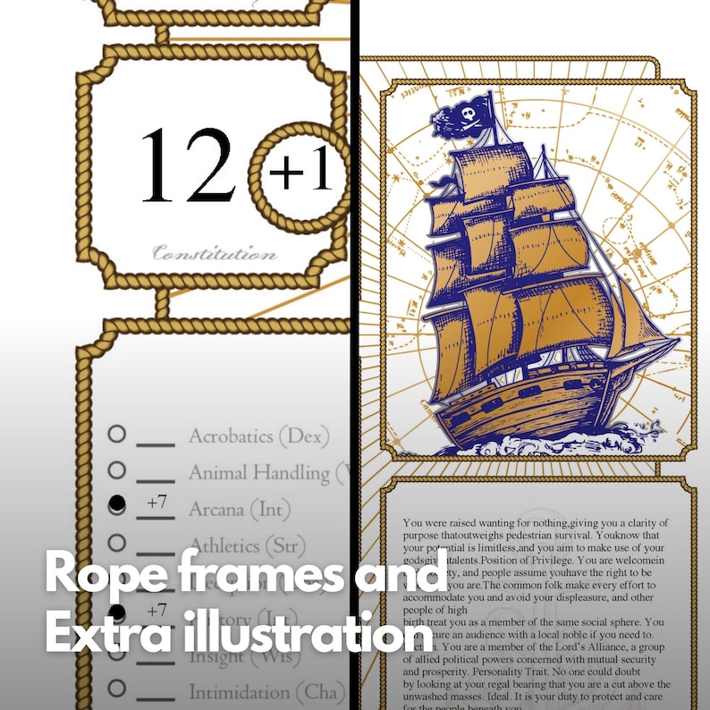 Dnd 5E - Pirate - Character Sheet - Fillable Pdf - LTR Size - Etsy