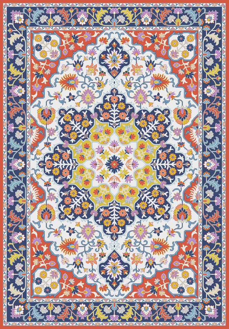 Carpet / Patterned Rug / Rug Design / Vintage Rug / Rug / Colorful Rug ...