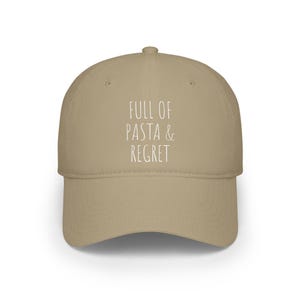 Baseball Cap - "full of Pasta & Regret" - Trendy Low-profile Hat With ...