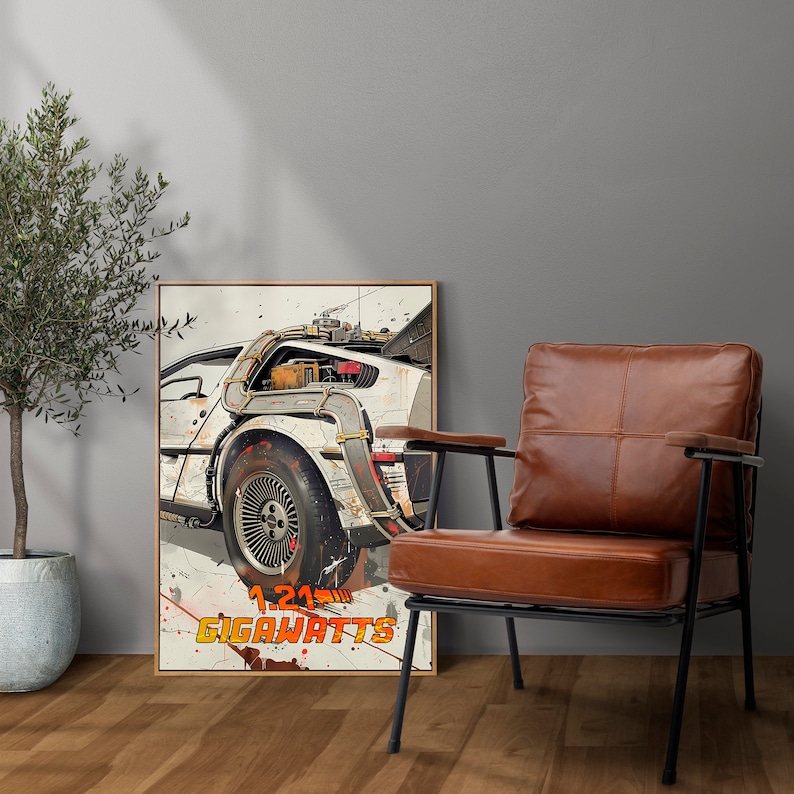 Delorean Time Machine Poster: Retro Movie Car Art (digital Download) - Etsy