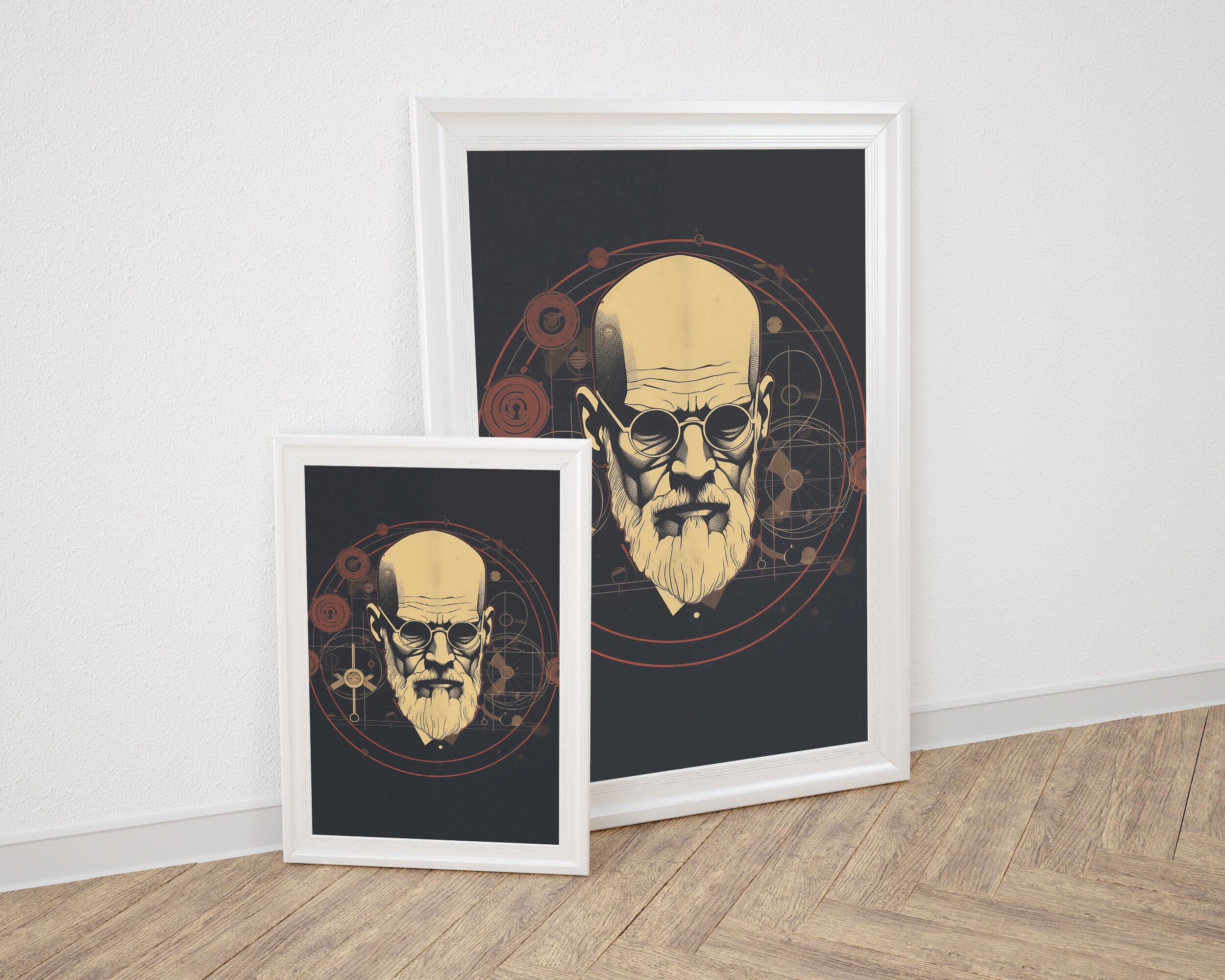 Sigmund Freud Illustration - Minimalist Digital Poster, Instant ...