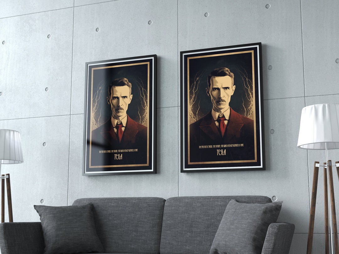 Nikola Tesla Minimalist Poster - High-quality Digital Art, Instant ...