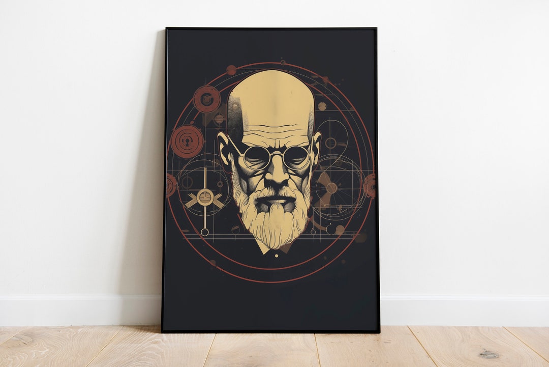 Sigmund Freud Illustration - Minimalist Digital Poster, Instant ...