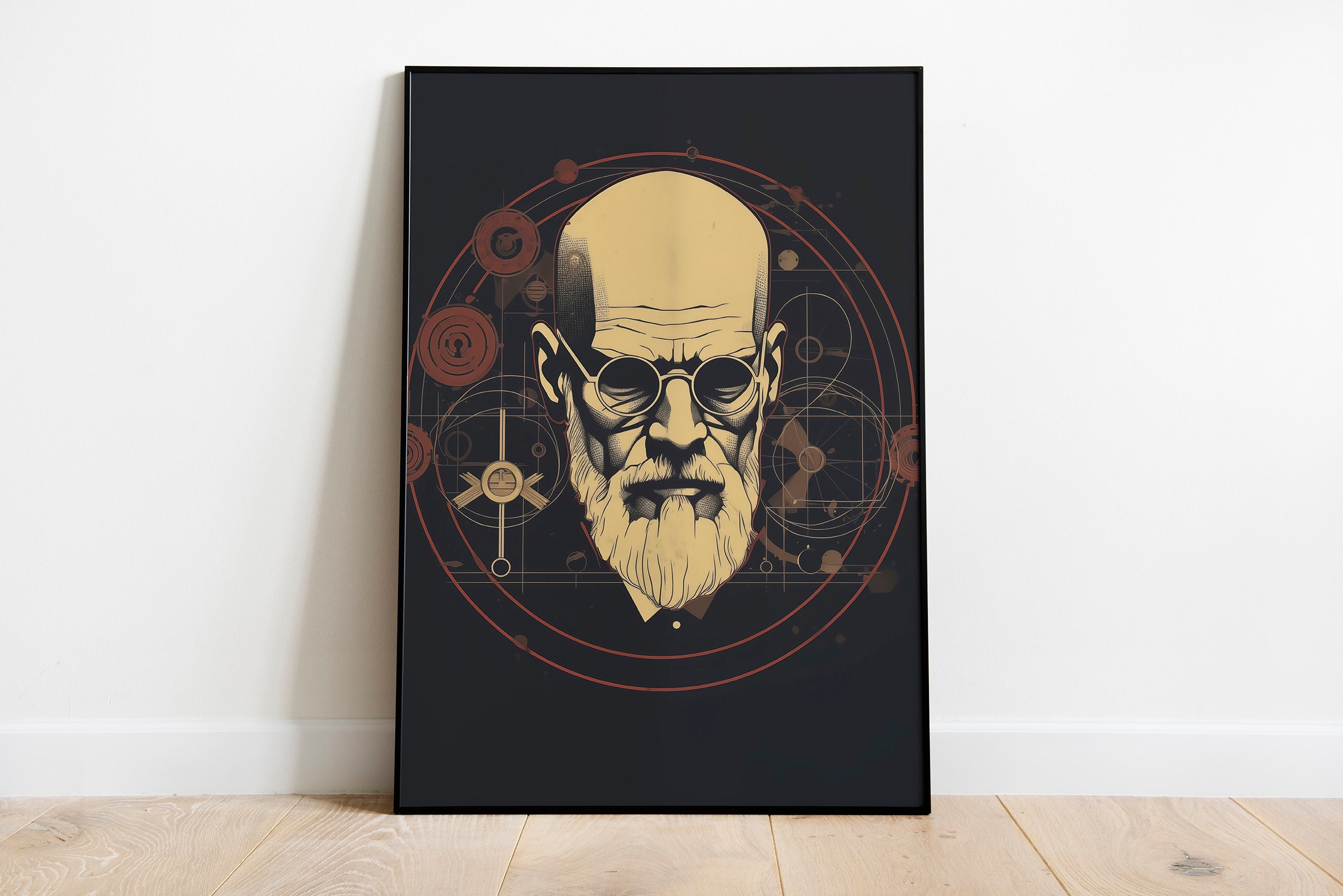 Sigmund Freud Illustration Minimalist Digital Poster, Instant Download ...