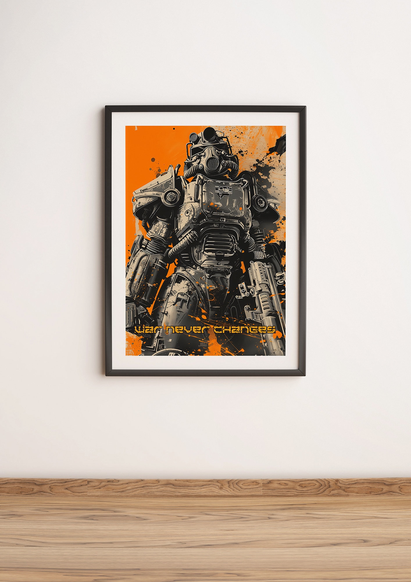 Fallout Power Armor Digital Poster - High-quality Textural Paint Effect ...