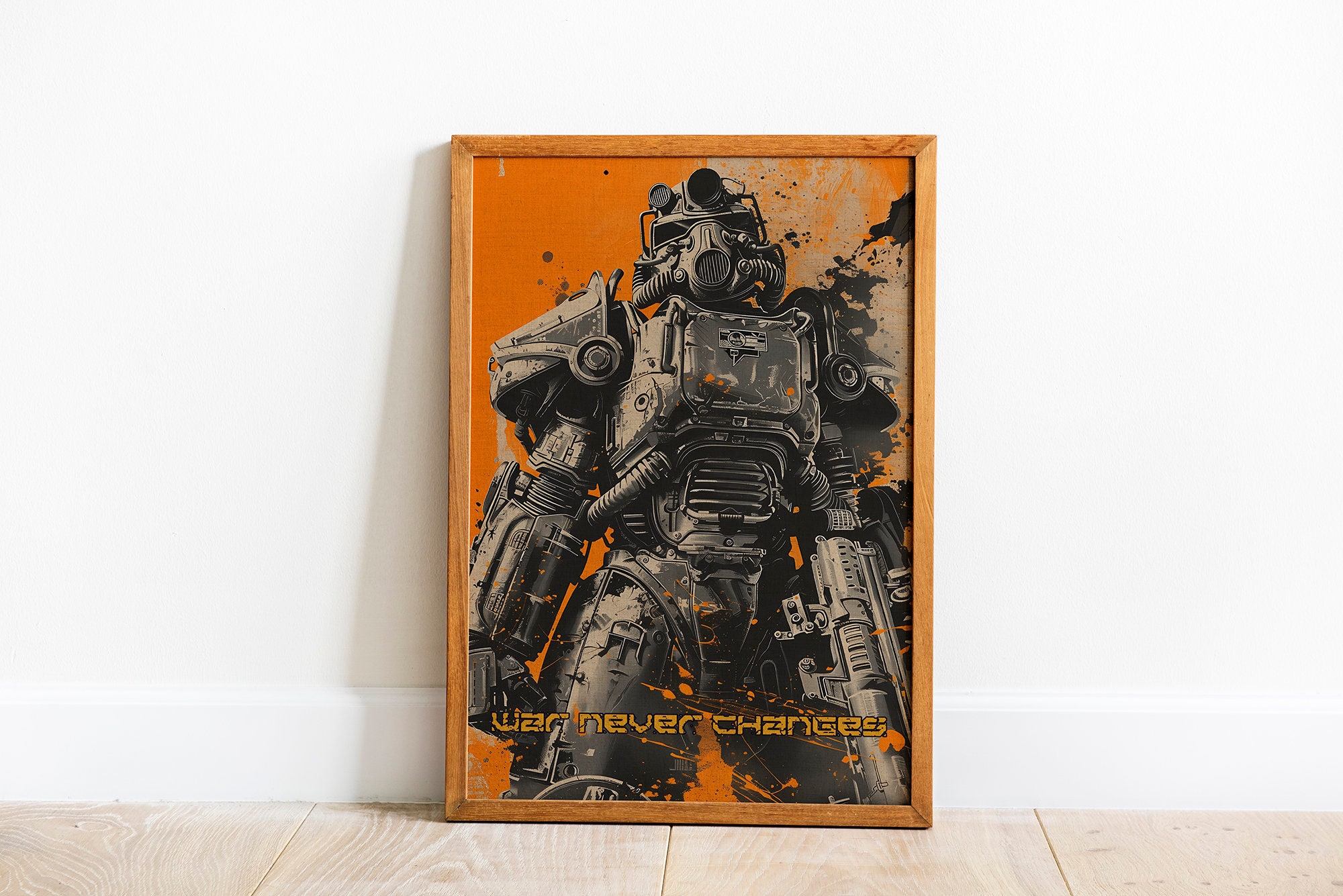 Fallout Power Armor Digital Poster - High-quality Textural Paint Effect ...
