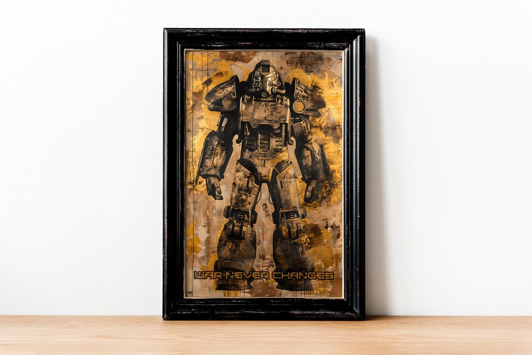 Power Armor Poster: Gold Brush Strokes, Dystopian Art (digital Download ...