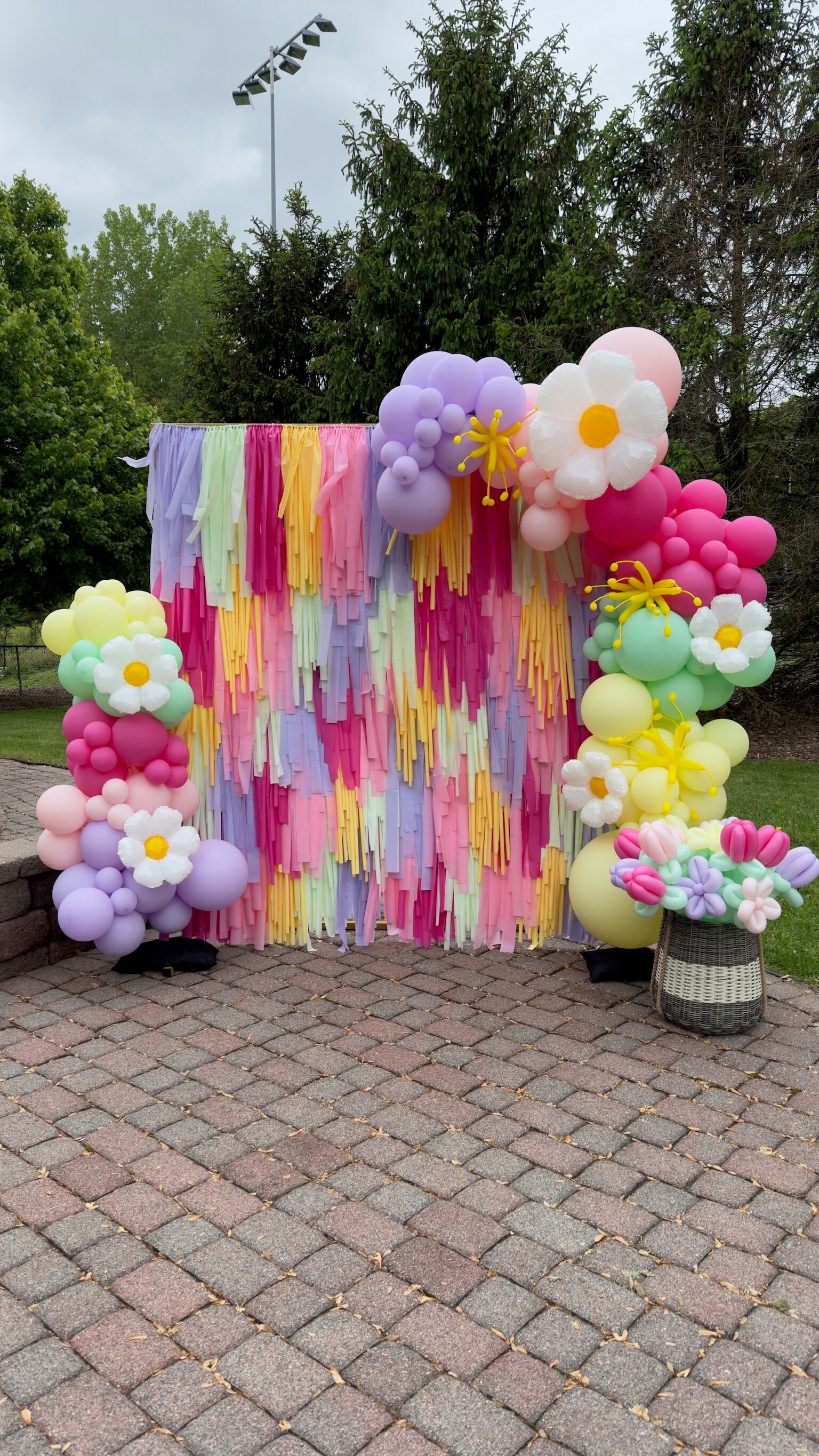 GARDEN PARTY Fringe Backdrop | Flower Power | Love | Floral | Custom ...