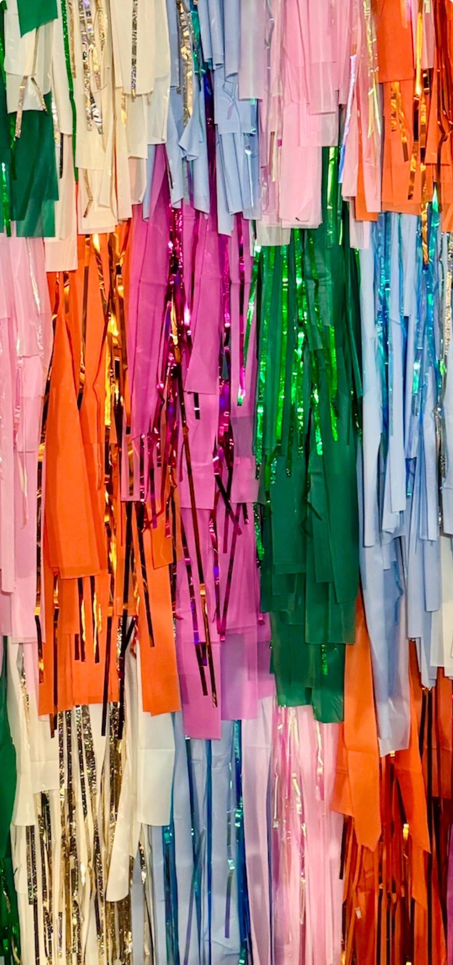 Retro Metallic Fringe Backdrop Themed Party Tini Bit Older Bach Custom ...