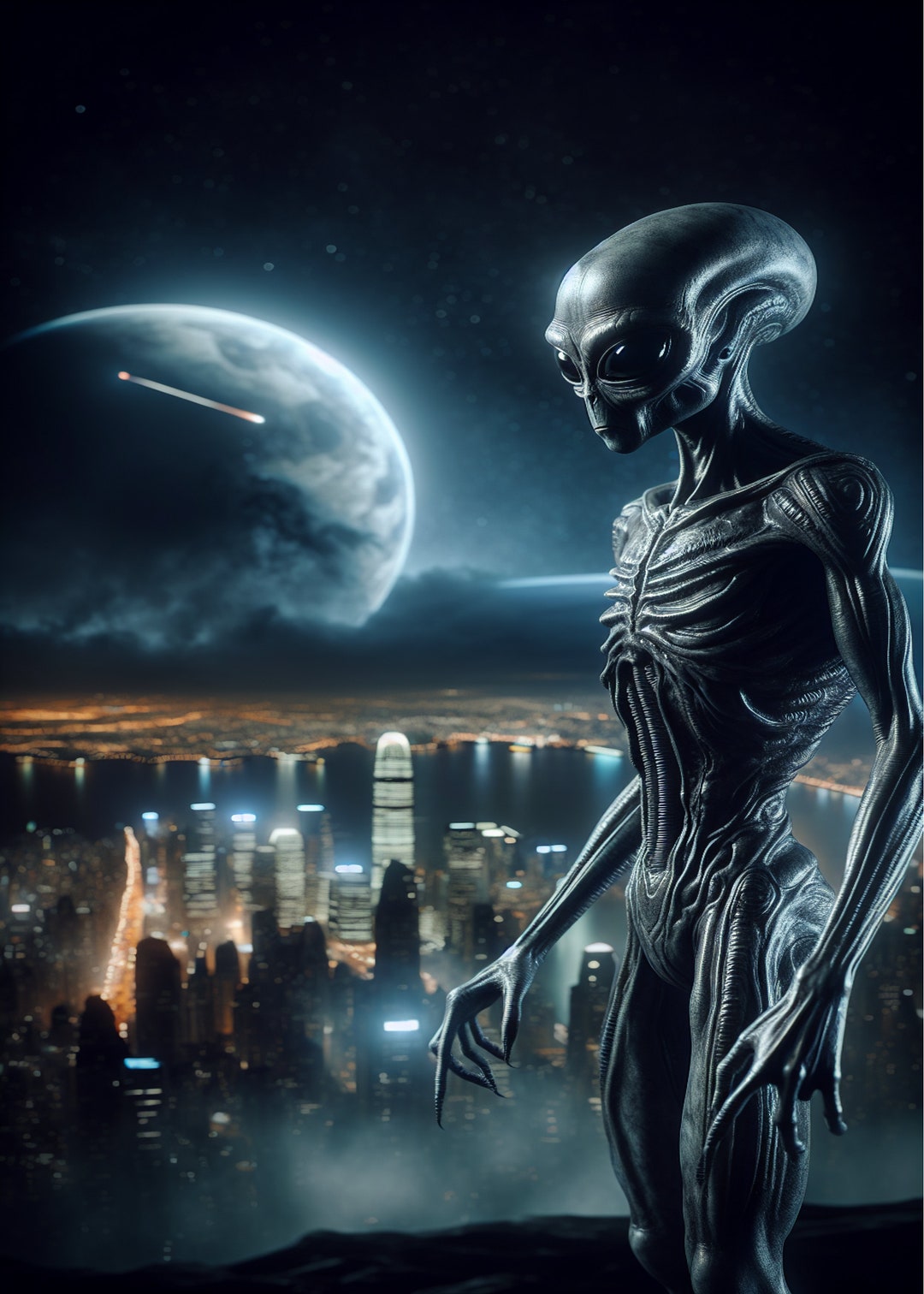 Alien City Printable Wall Art, Colorful Wall Décor, Sci-fi, AI Digital ...