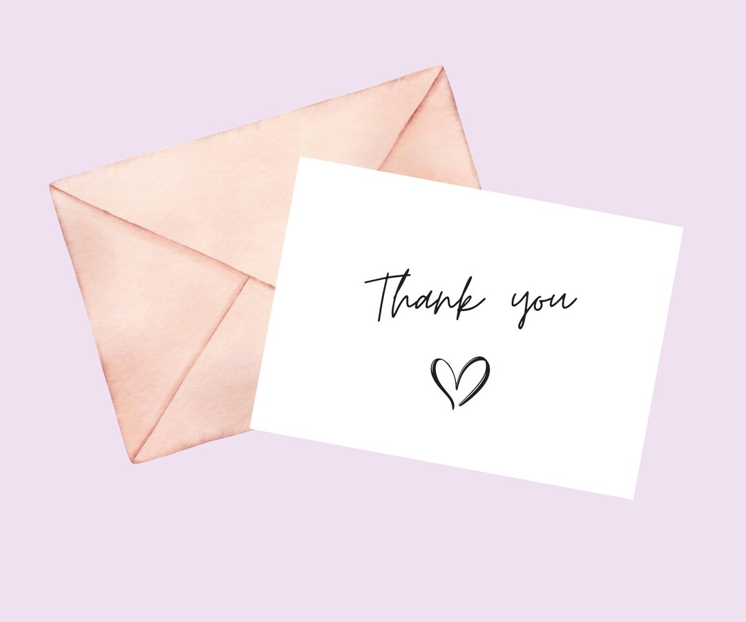 Thank You Card, Thank You, Thanks, Card, Minimal Card, Thanks Card ...